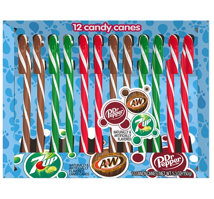 Dr Pepper, 7Up, A&W Candy Canes 12ct | The Sweet Spot