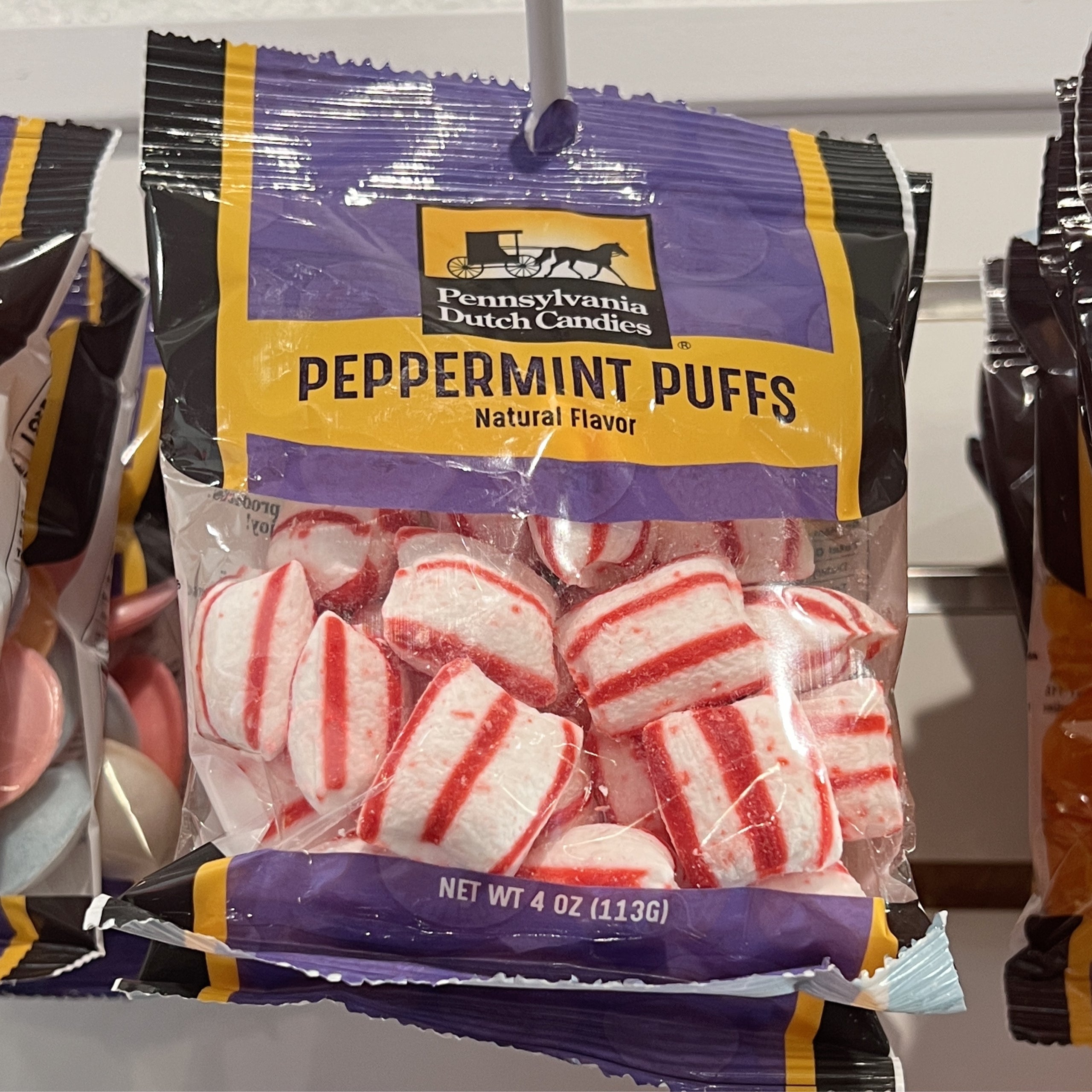 PDC Peppermint Sugar Puffs 4 Oz Peg Bag | The Sweet Spot